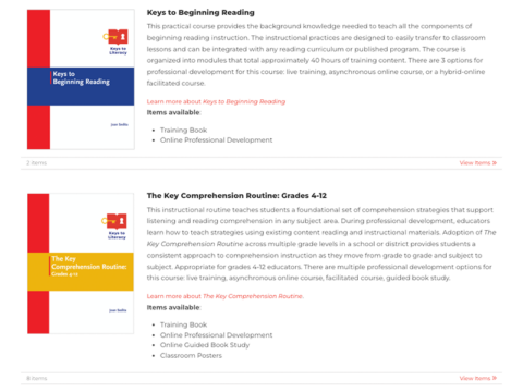 Literacy Professional Development - Keys to Literacy